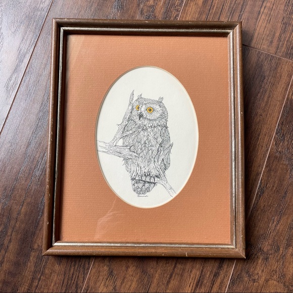 Art | Vintage Handmade 1977 Owl Print | Poshmark